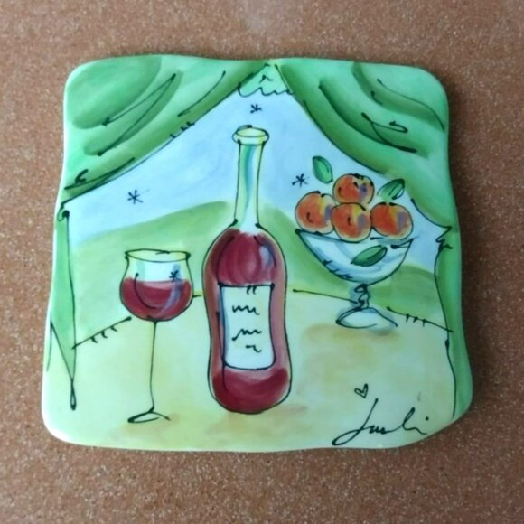 Julia Junkin | Accents | Julia Junkin Ceramic Tile Trivet Hand Painted ...